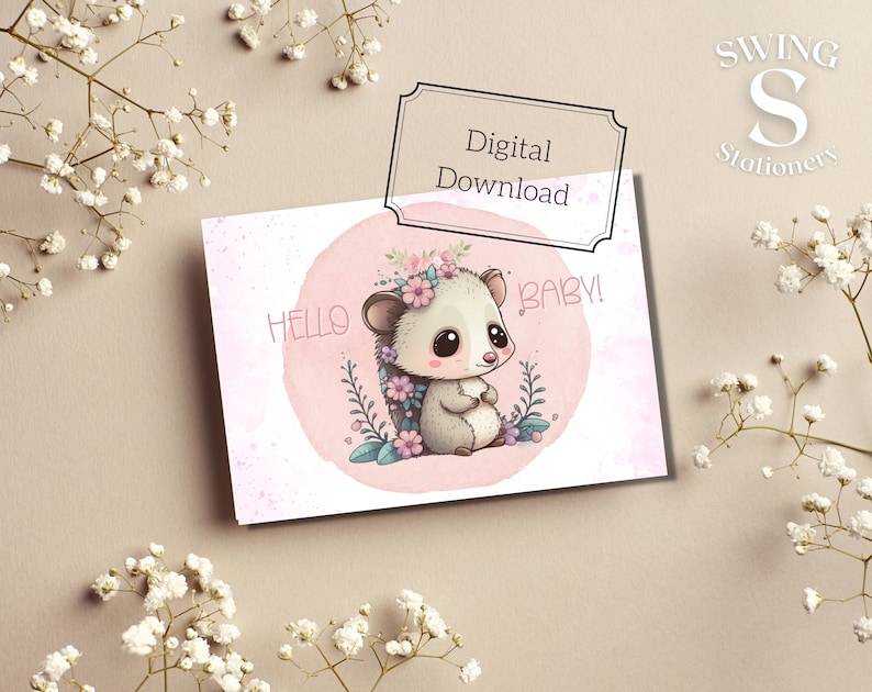 Welcome Baby Printable Card, Baby Shower Card, New Baby Card, Baby ...