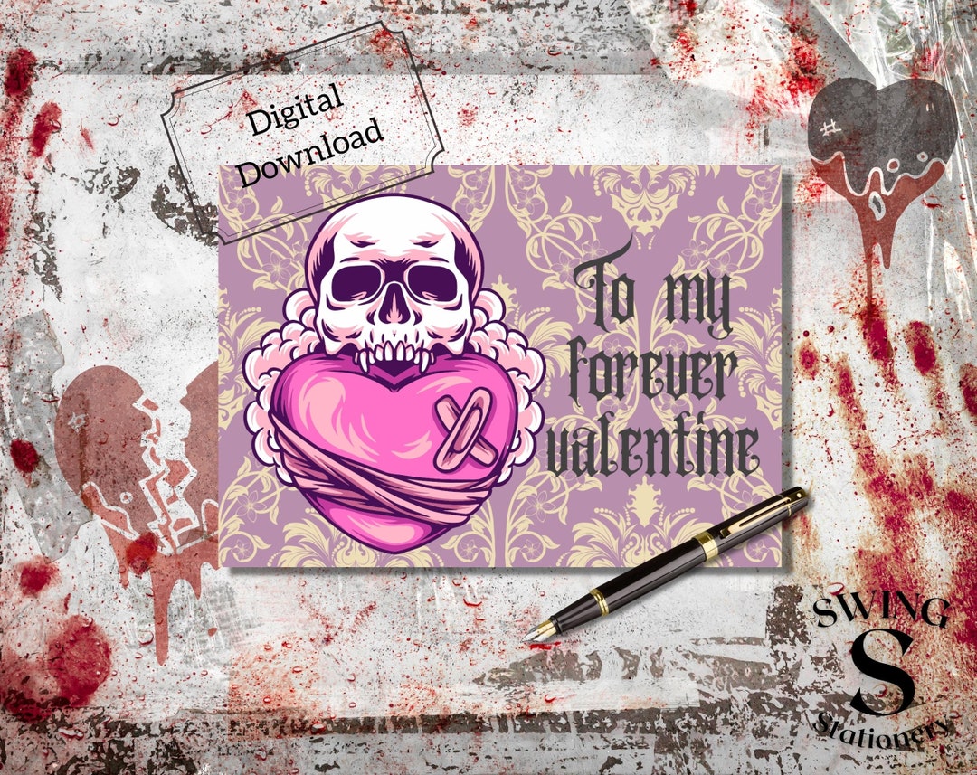 Printable Valentine's Day Card, to My Forever Valentine, Gothic ...