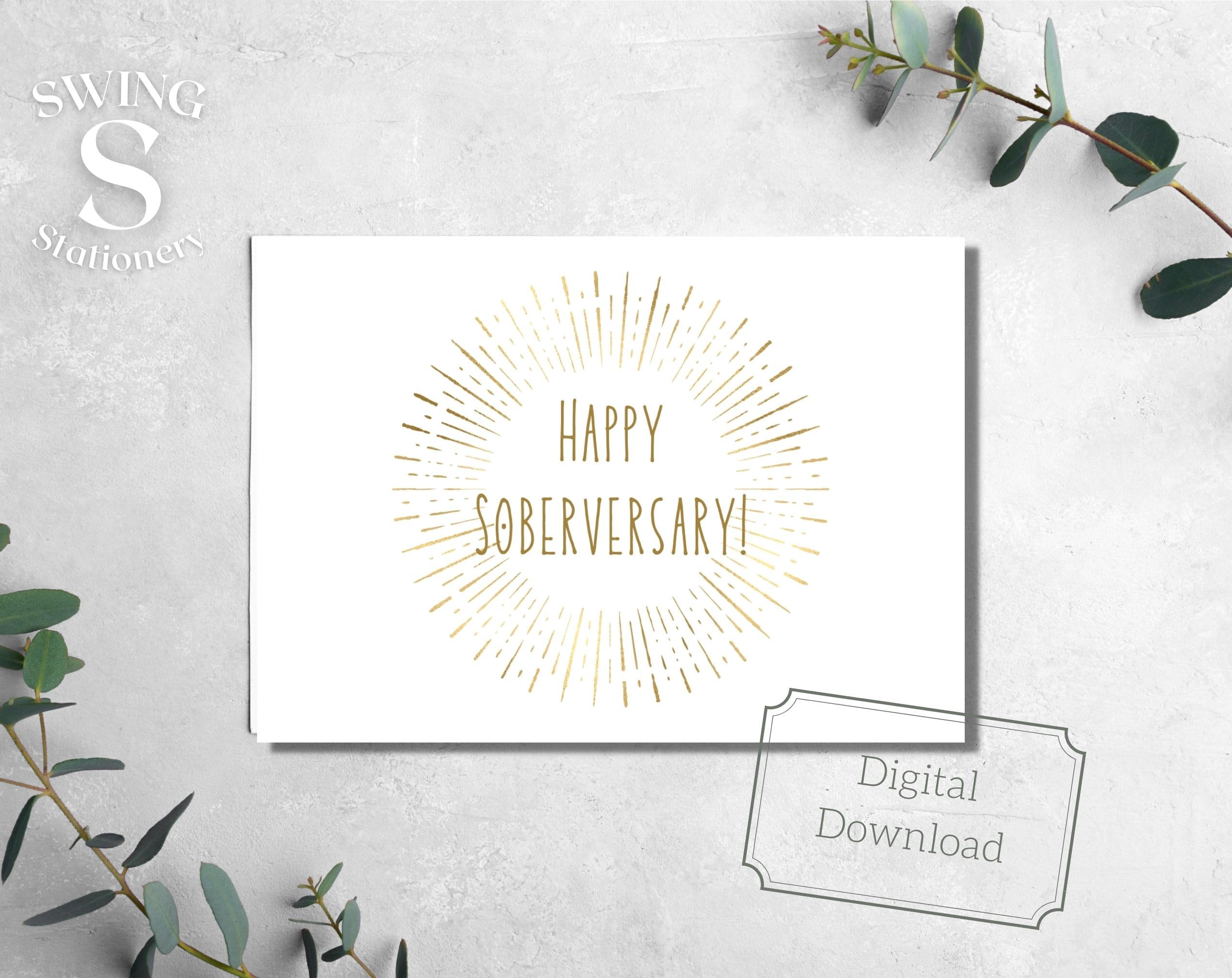 Soberversary Printable, Sober Card, Encouragement Card Printable, Sober ...
