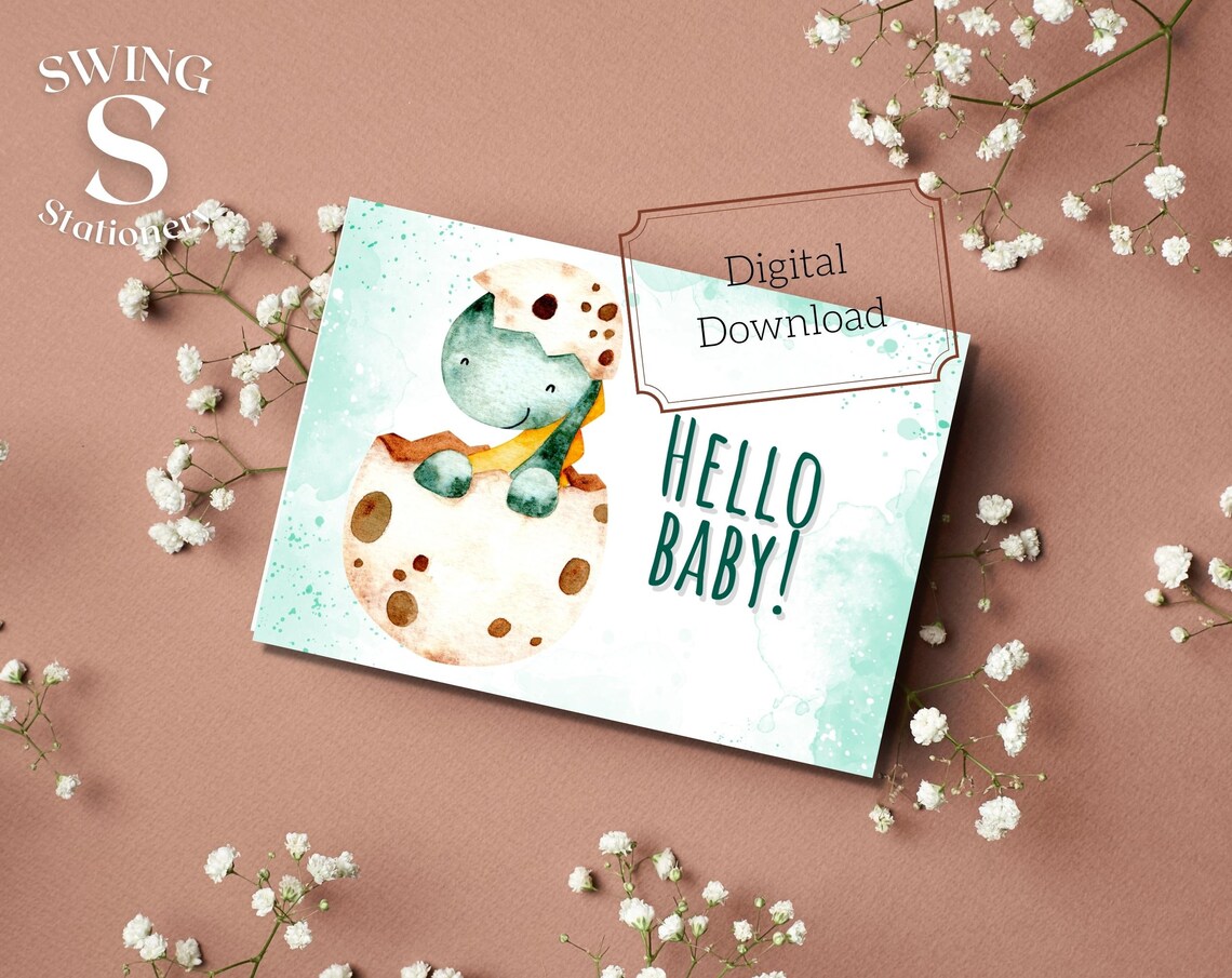 Welcome Baby Printable Card, Baby Shower Card, New Baby Card, Baby ...