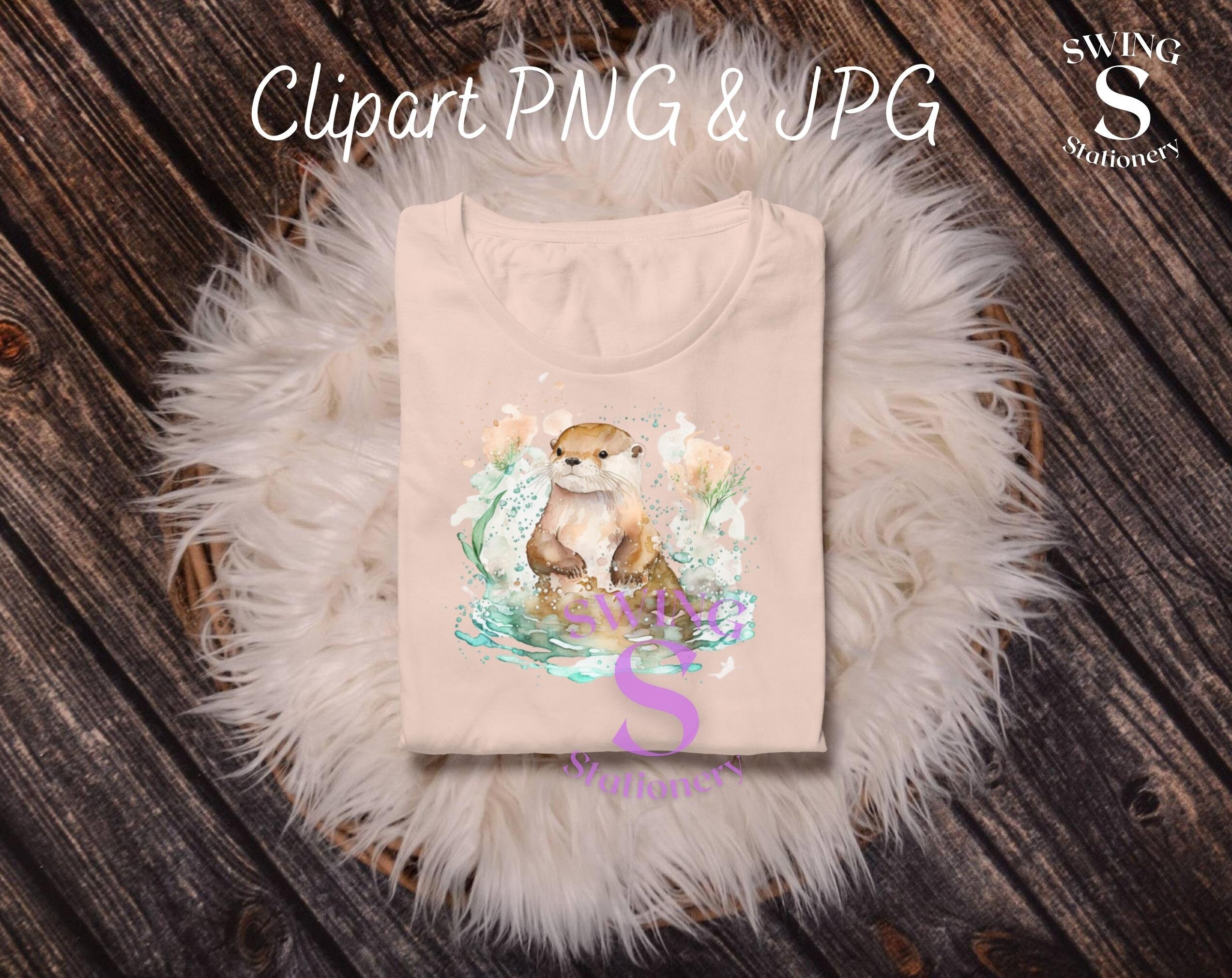 Otter Clipart, Watercolor Otter Png, Cute Otter Sublimation, Otter ...