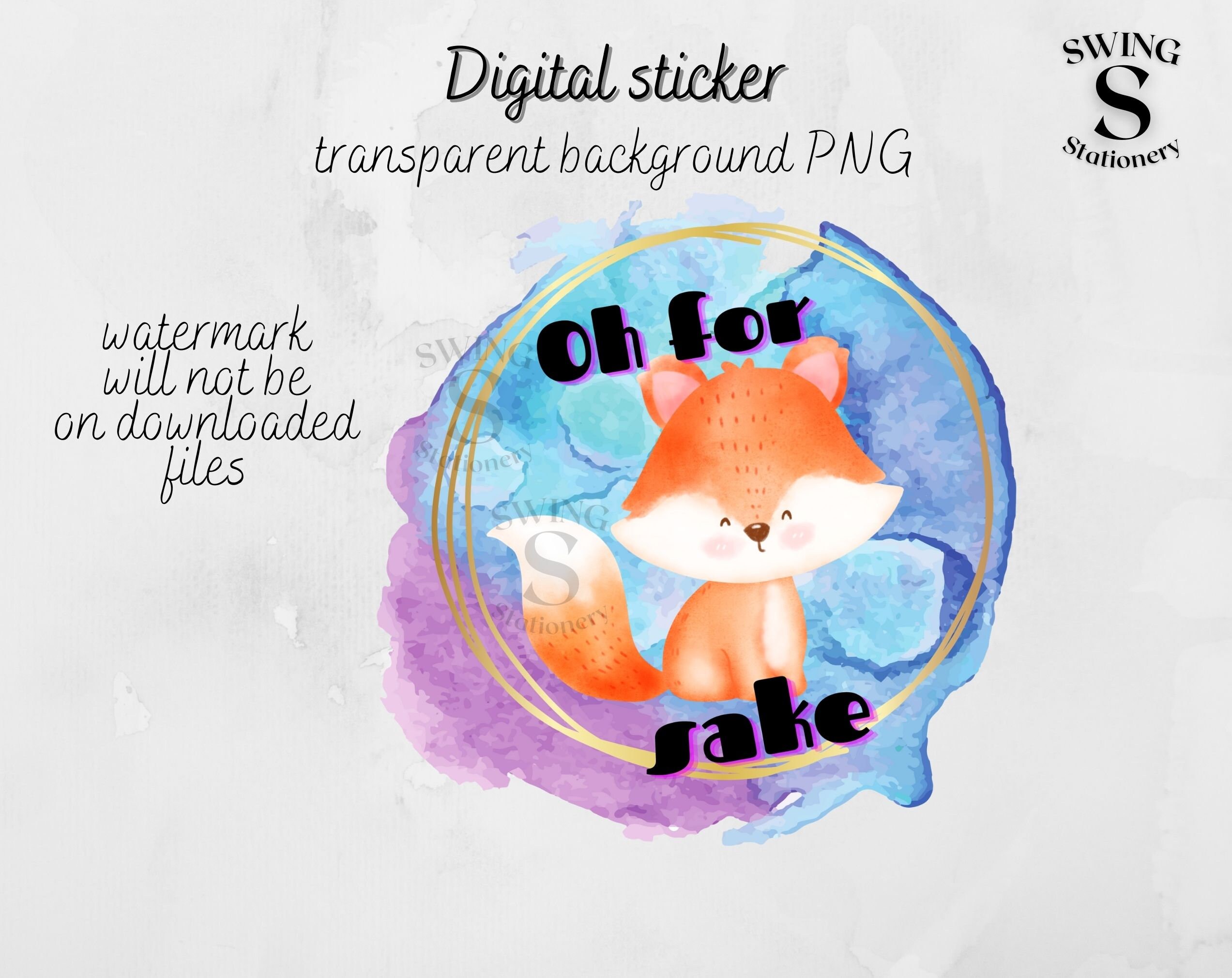 For Fox Sake Png Funny Fox Png FFS Png Cute Fox Png for - Etsy