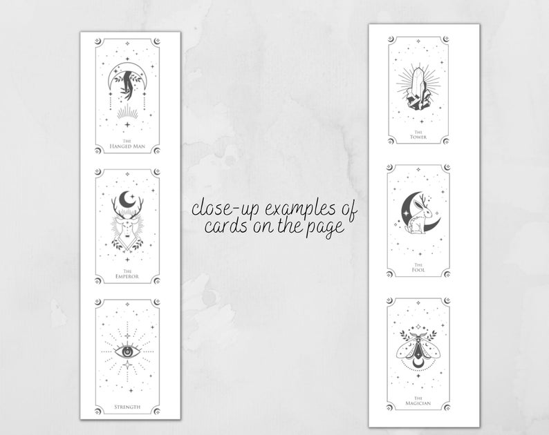 Printable Dark Gray Tarot Stationery, Tarot Notepaper, Occult ...