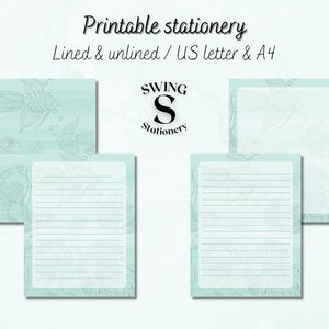 Sea Life Downloadable Stationery Paper, Ocean Downloadable Stationery ...