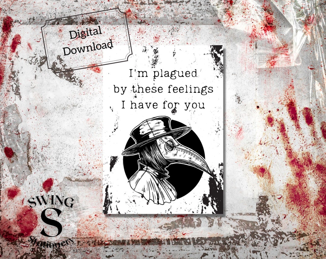 Printable Valentine's Day Card, Plague Doctor Love Card, Creepy ...