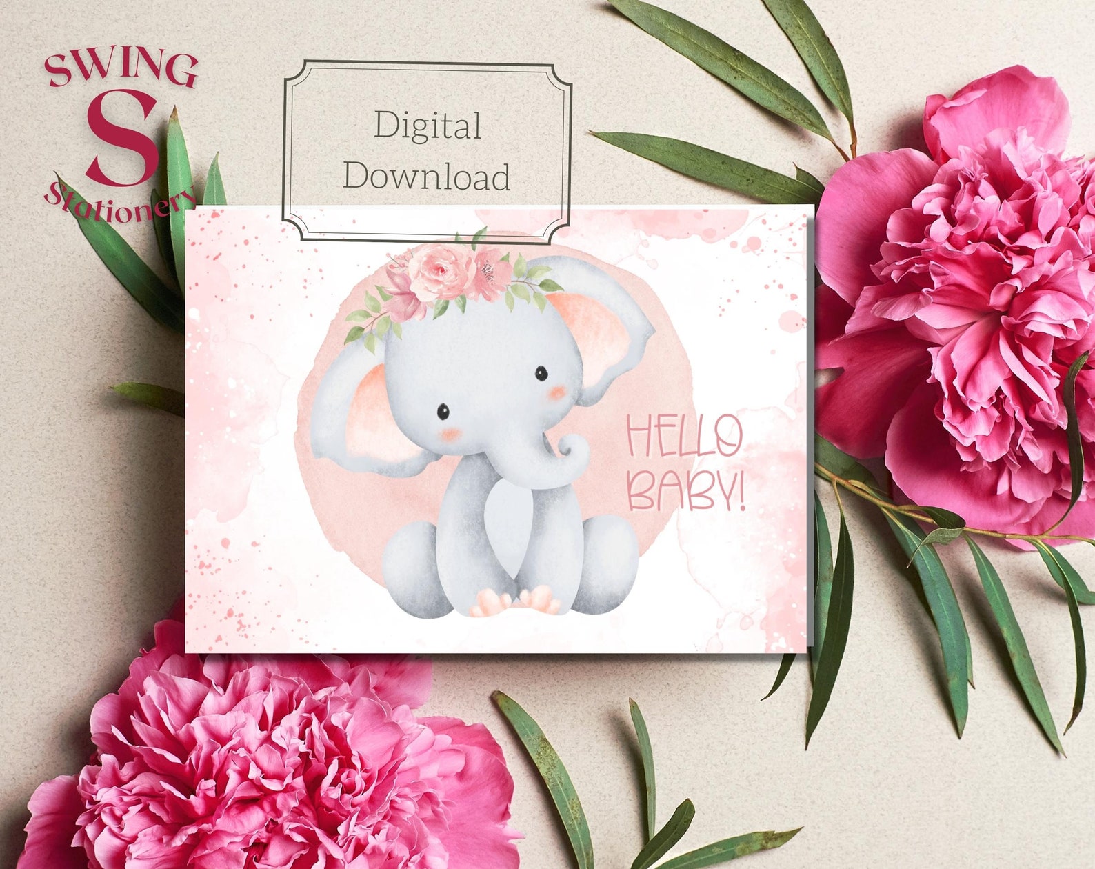 Welcome Baby Printable Card, Baby Shower Card, New Baby Card, Baby ...