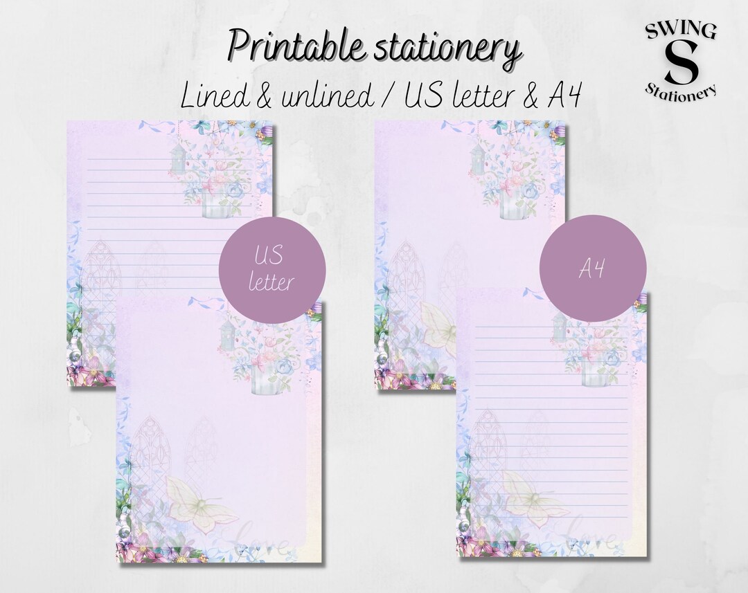Springtime Printable Writing Paper, Downloadable Spring Note Paper ...
