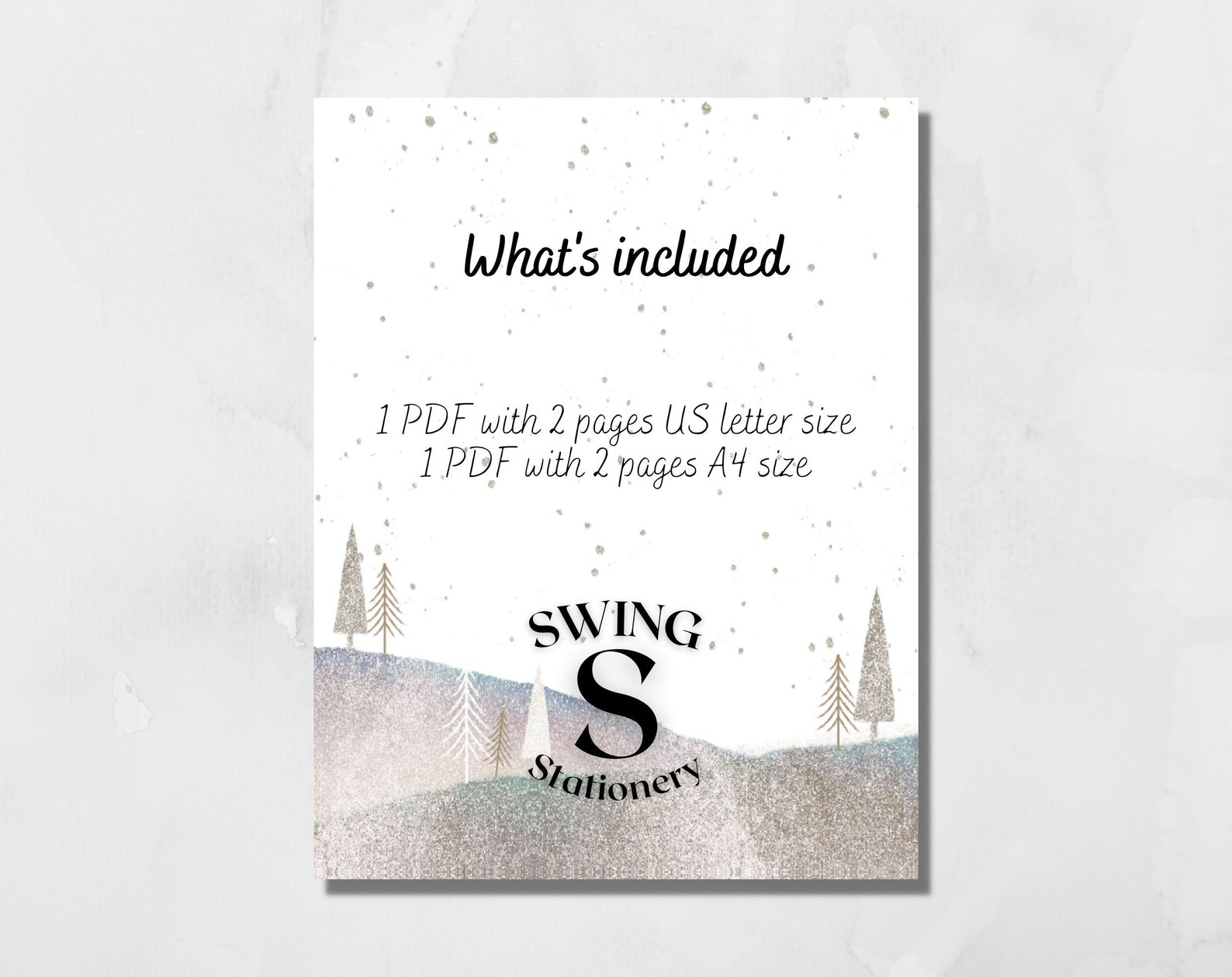 Winter Scene Printable Writing Paper, Printable Snowy Paper ...
