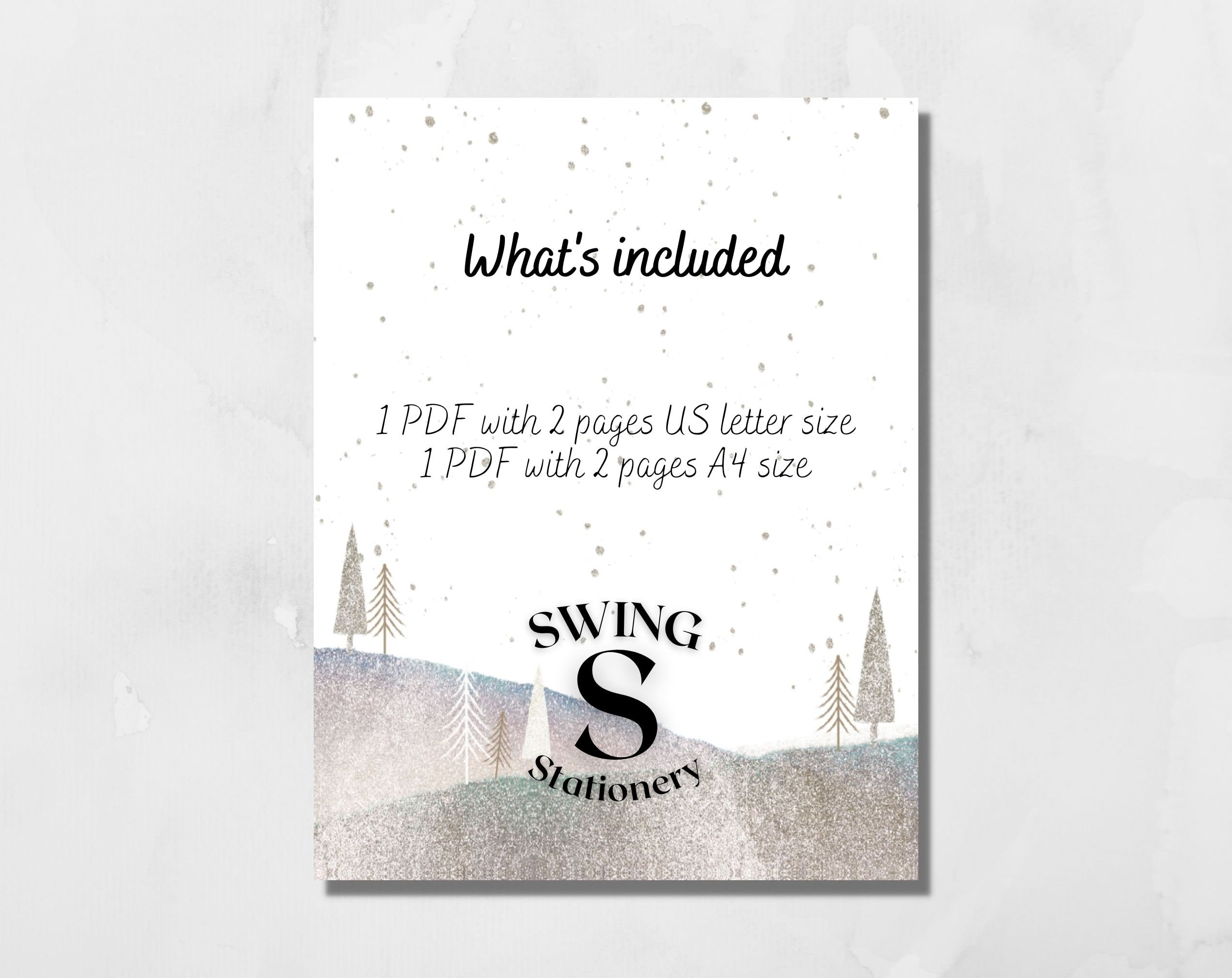 Winter Scene Printable Writing Paper, Printable Snowy Paper ...