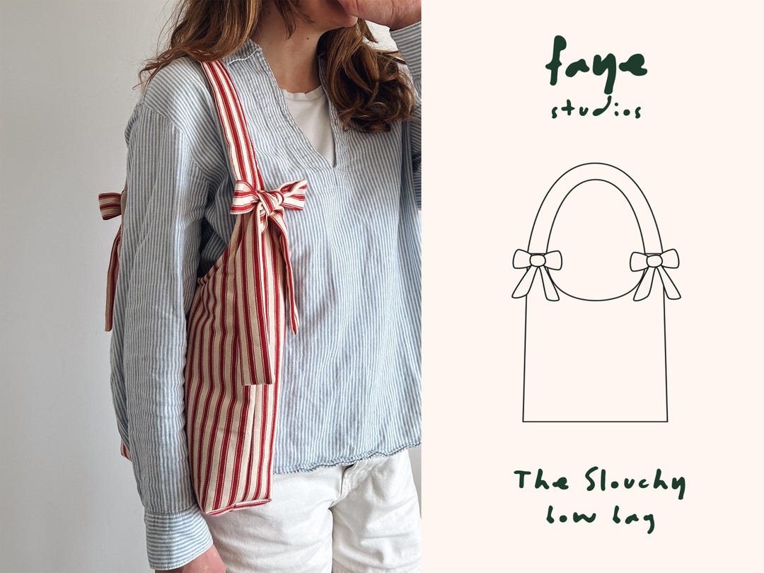 The Slouchy Bow Bag Sewing Pattern I Video Tutorial & Illustrated Instructions I Confident ...