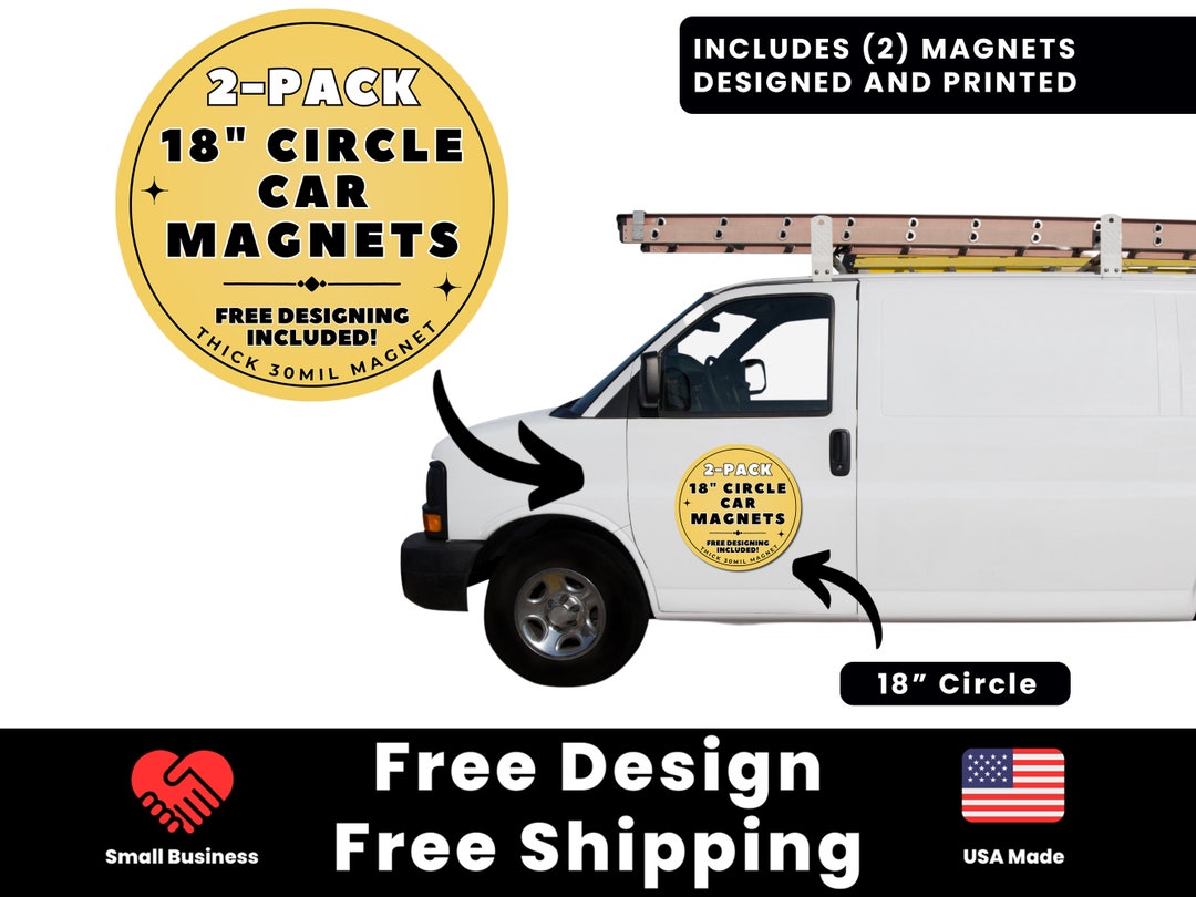 18" Custom Circle Magnets Printed, Car Magnets, Custom Printed Vehicle ...