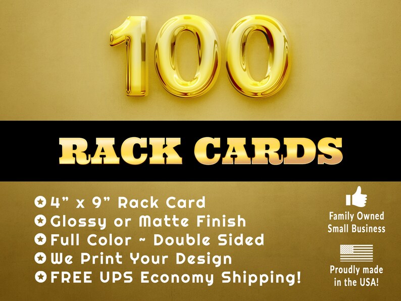 100 4x9 Rack Cards Printed Full Color Both Sides Glossy - Etsy