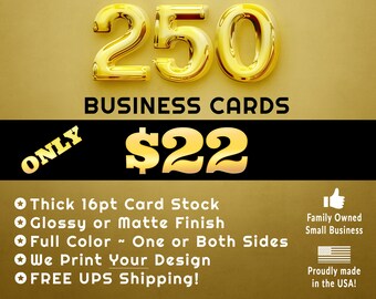 250 Business Cards - Etsy