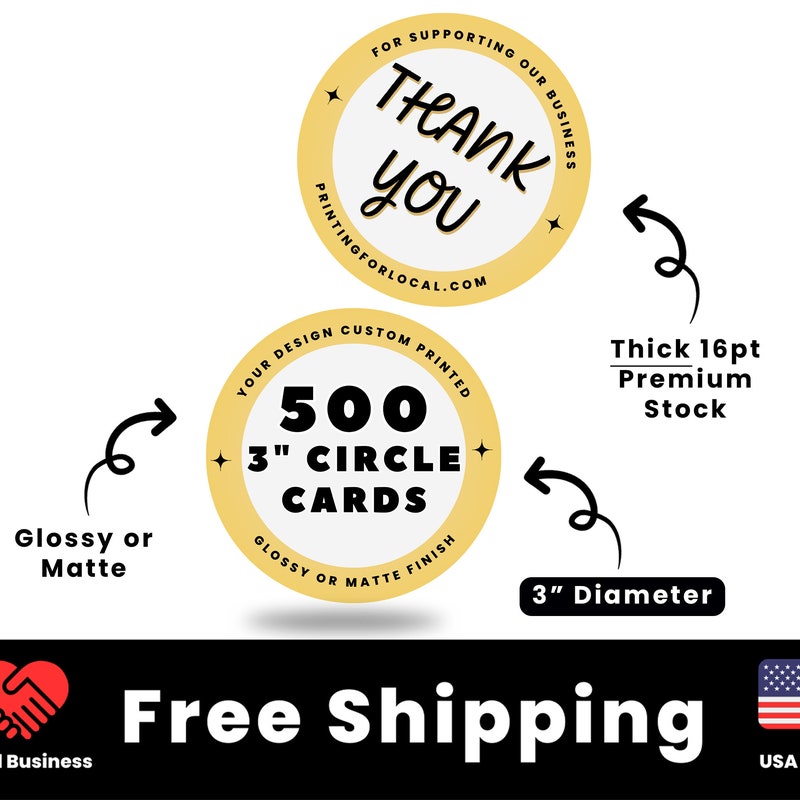 Round Business Cards 3 - Etsy