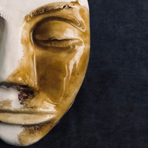Handmade Ceramic Mask, Pottery Wall Art, Sculpture Head, Modern Art ...