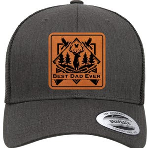 Personalized Leather Patch Hunting Hat: Engraved Yupoong Trucker Cap - Etsy