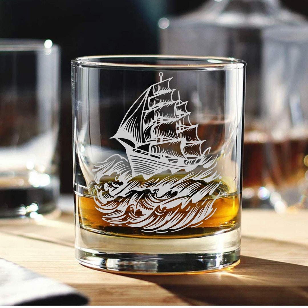 Personalized Nautical Ship Glass - Engraved Whiskey, Wine, Beer Glass ...