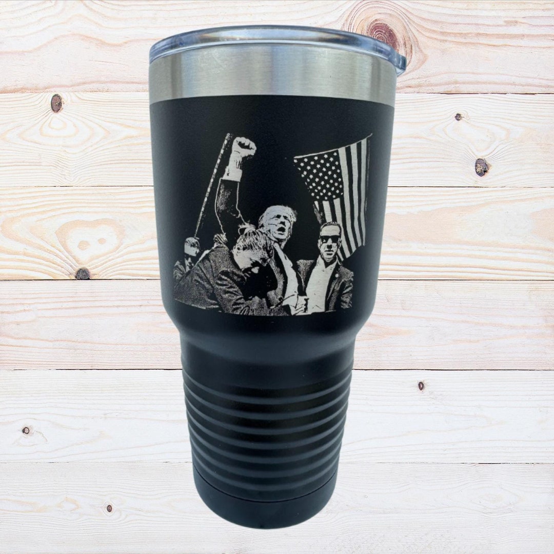 Custom Engraved Donald Trump Fight Pose 30 Oz Tumbler – Personalized ...