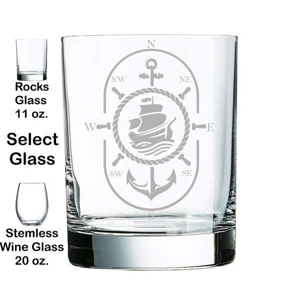 Compass Wine Glass - Etsy