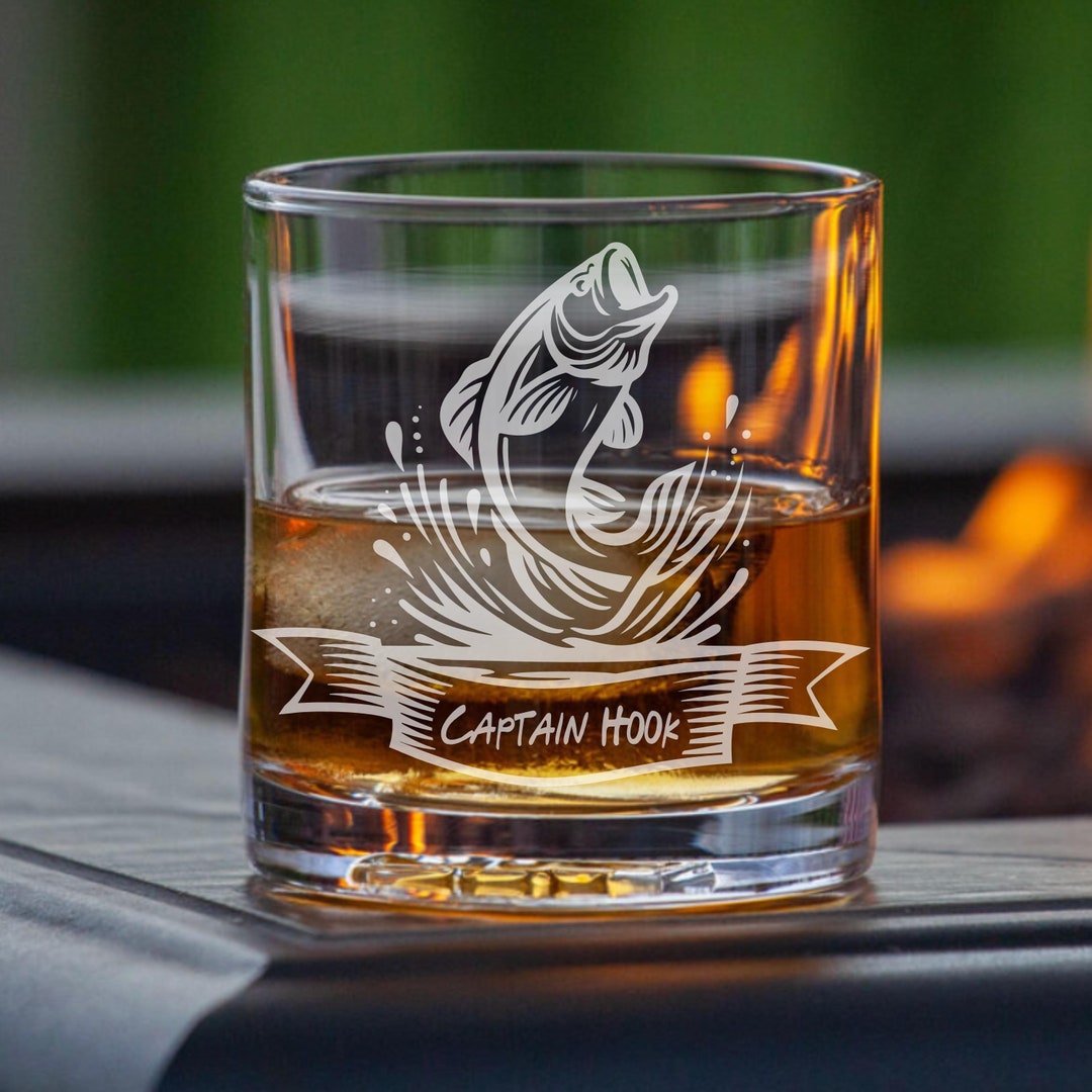 Personalized Fishing Engraved Glass – Custom Beer Pint, Stemless Wine ...