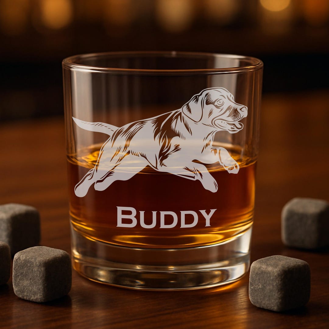 Personalized Labrador Engraved Whiskey Glass: Gift for Dog Lovers - Etsy