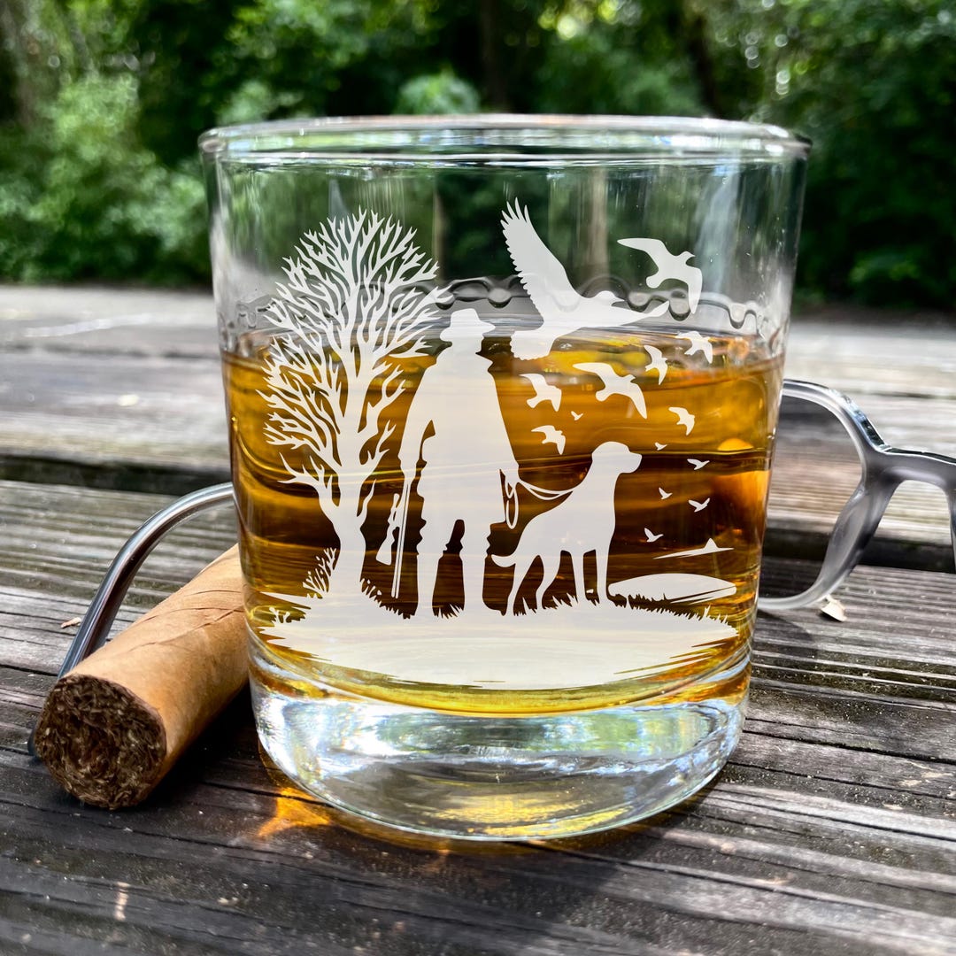 Custom Engraved Hunting Design Glass – Personalized Whiskey, Wine, or ...