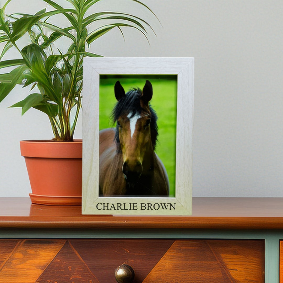 Horse Picture Frame Engraved Cloud White Frame Photo 4x6 5x7 8x10 Horse ...