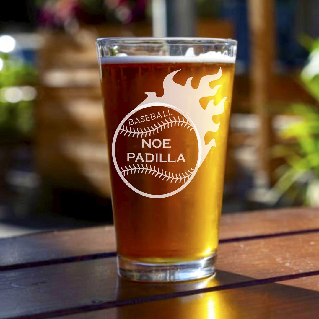 Personalized Baseball Engraved Beer Pint, Whiskey, Wine Glass Custom ...