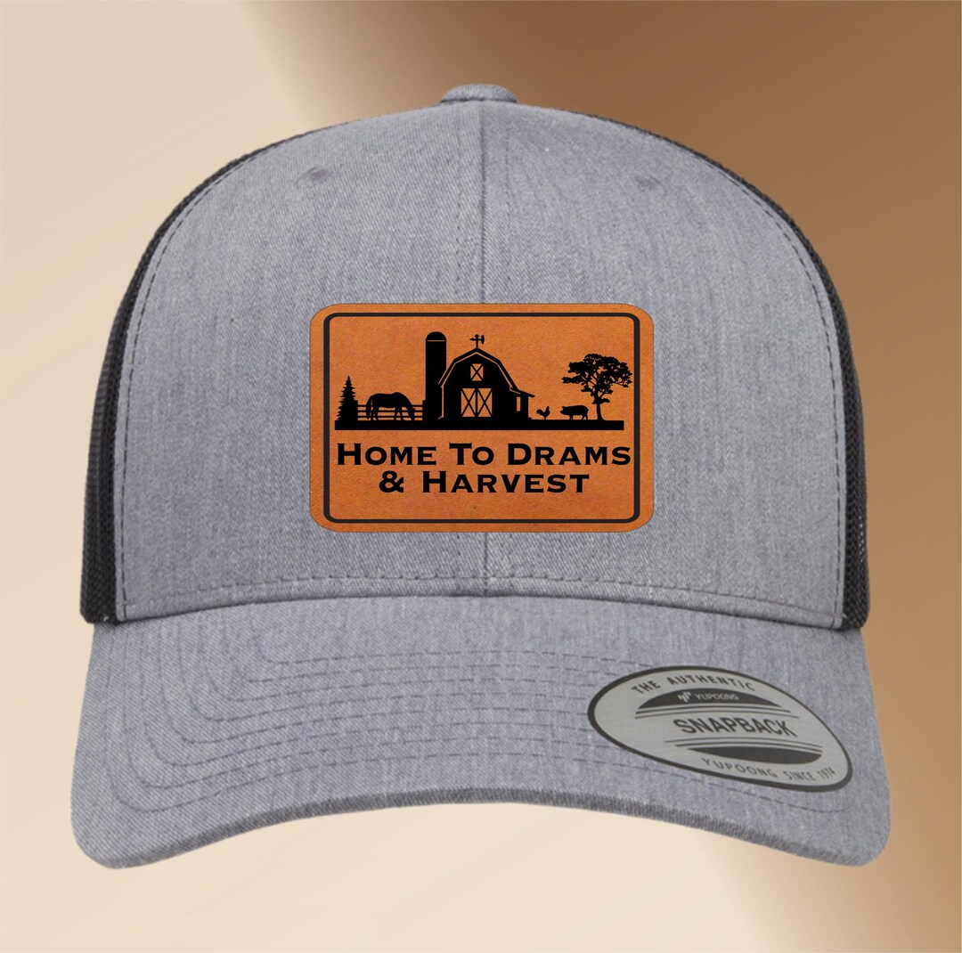 Personalized Farmers Hat Engraved Leather Patch, Custom Adjustable ...