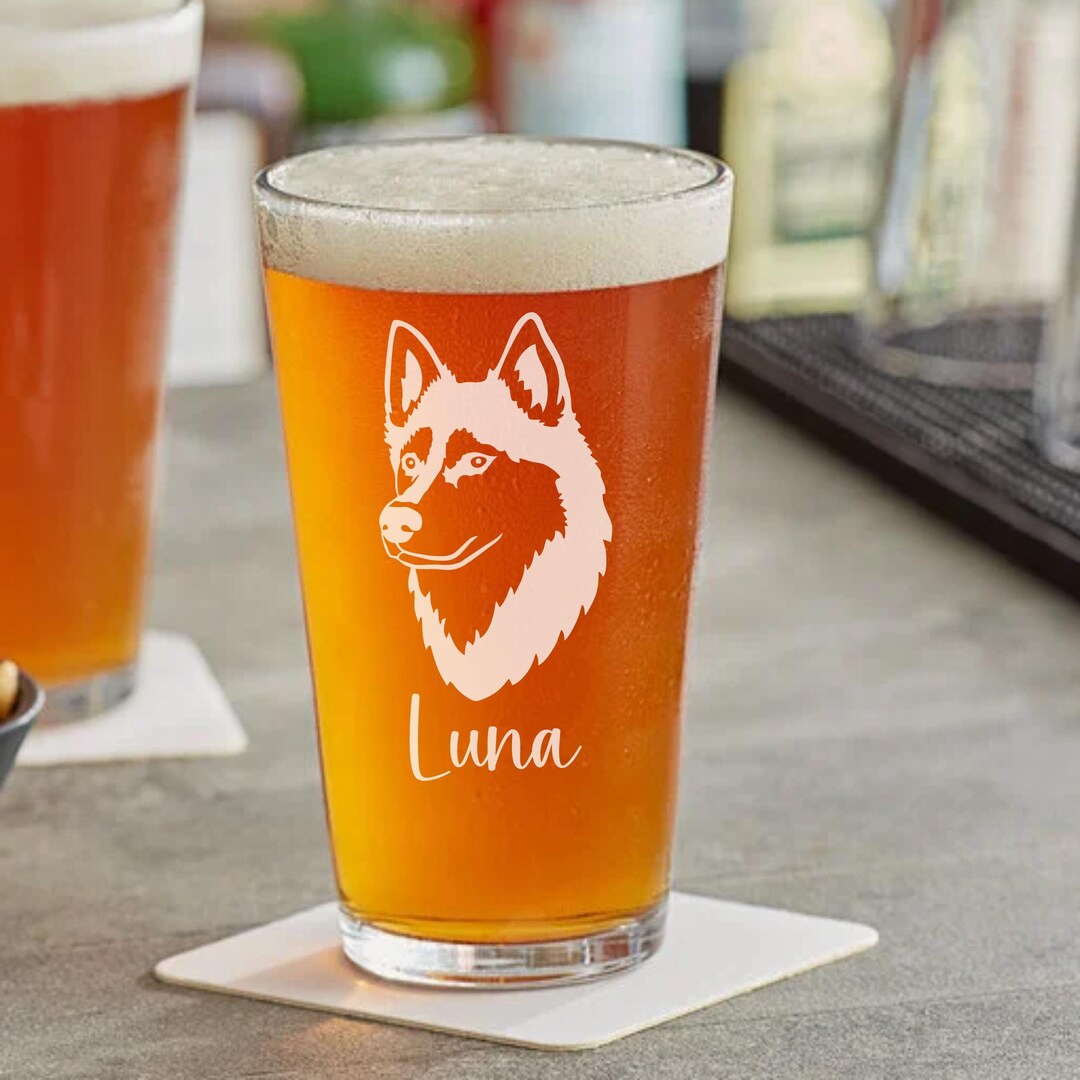 Husky Engraved Whiskey, Wine, Beer Glass, Custom Dog Lover Gift for ...