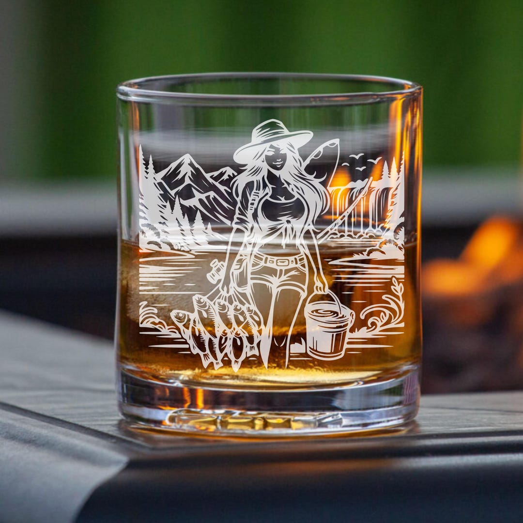 Personalized Fishing Engraved Glass for Her Custom Beer Pint, Wine, or ...