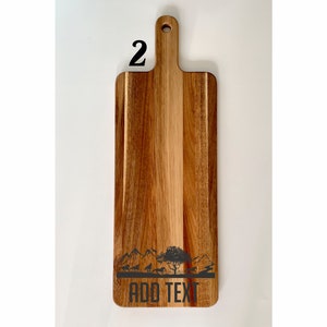 Personalized Charcuterie Board Acacia Wood W/ Handle, Cutting Board ...
