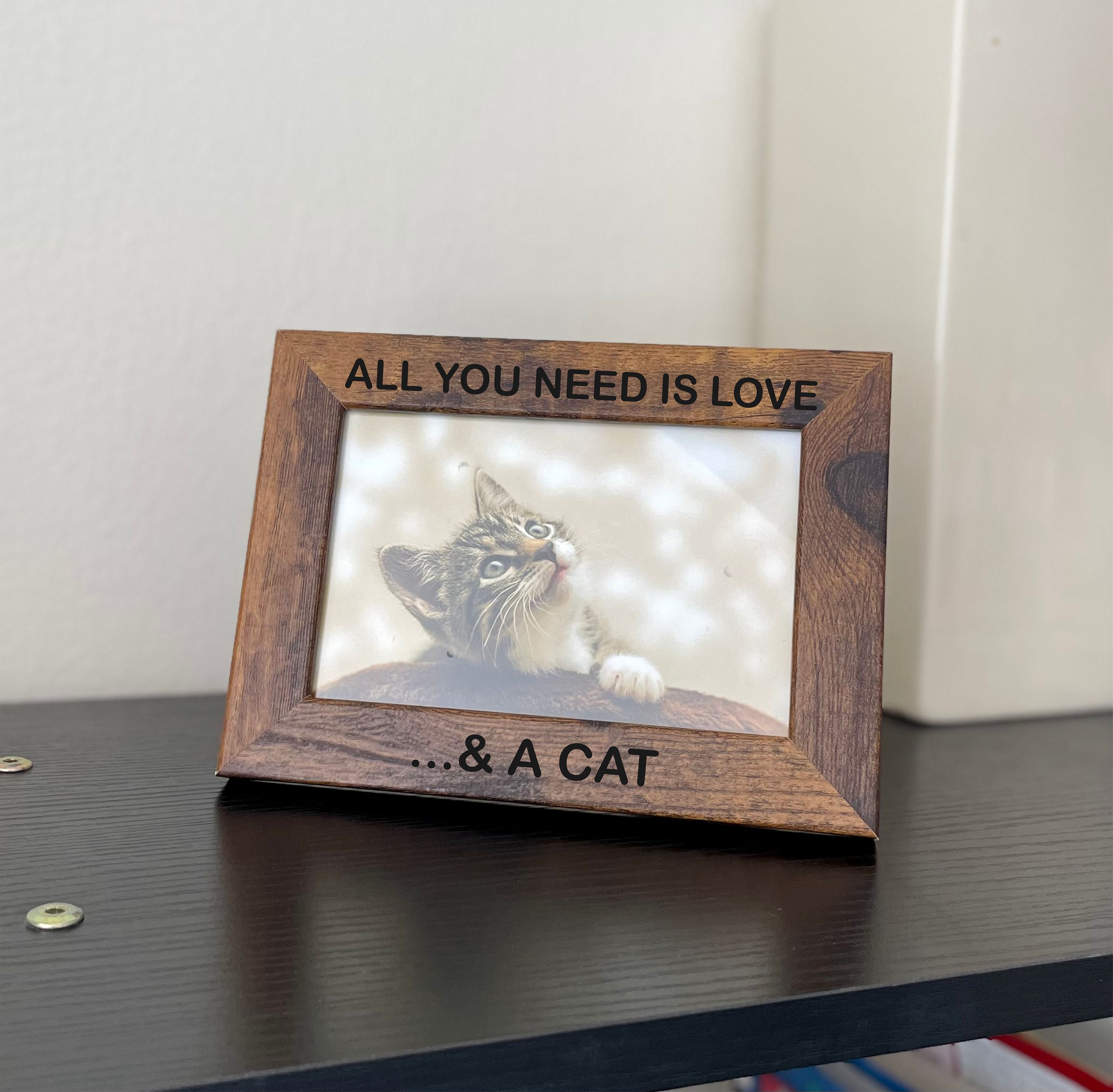 PERSONALIZED Cat Frame ENGRAVED Rustic Wood Custom Cat Picture - Etsy