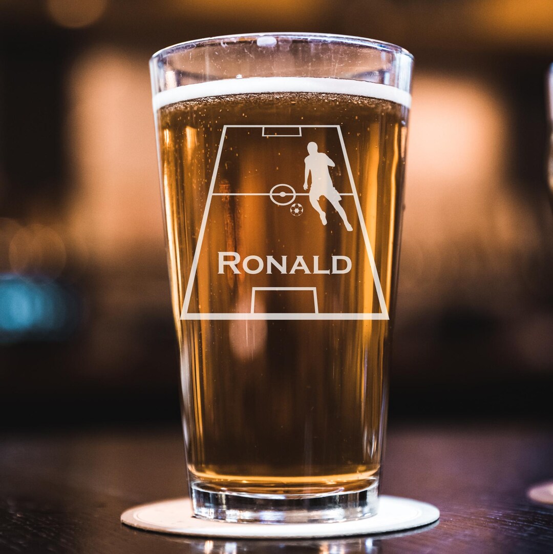 Personalized Soccer Field Engraved Glass – Custom Whiskey, Wine, Beer ...