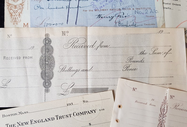 6 X Vintage Banking Documents - Etsy