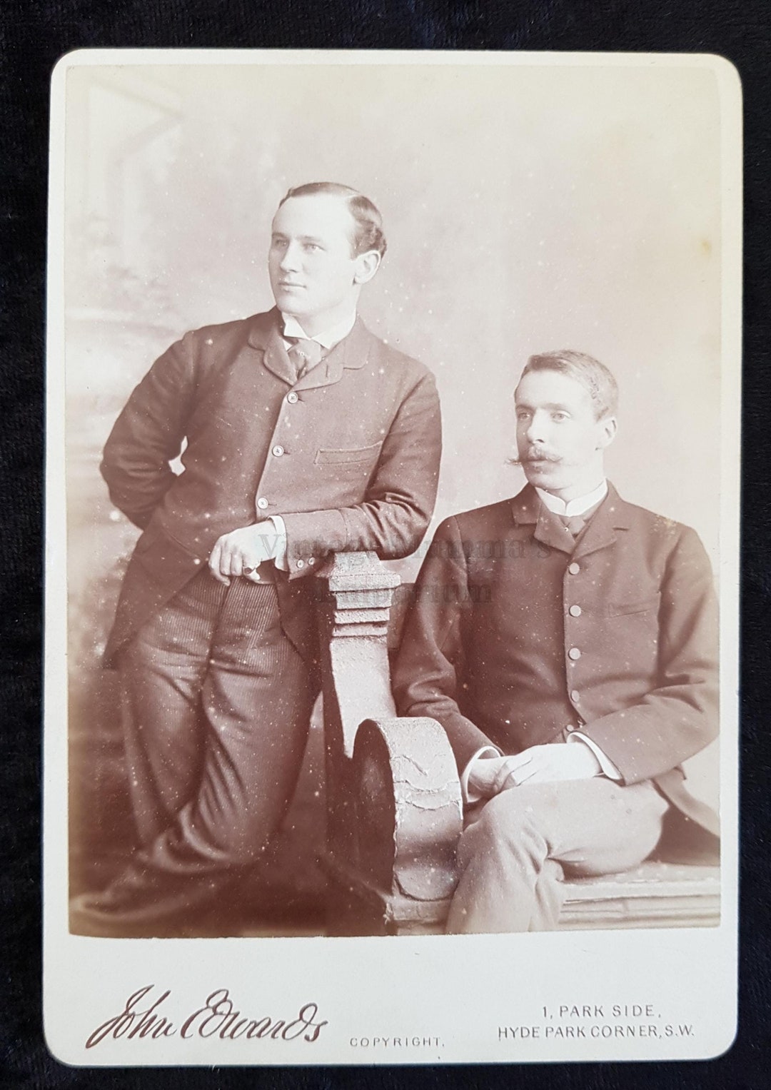 1884 Cabinet Card Victorian Photograph of 2 Men Phtgr John Edwards ...