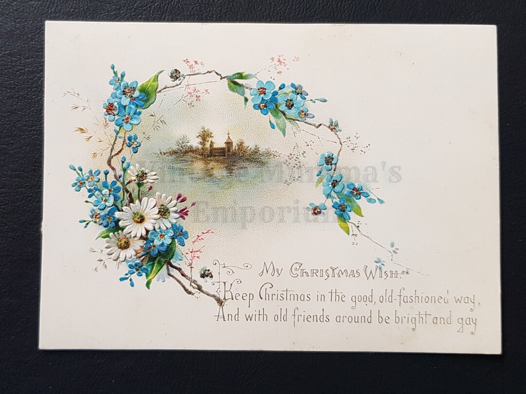 1893 Victorian Christmas Greeting - Embossed With Glitter - Etsy