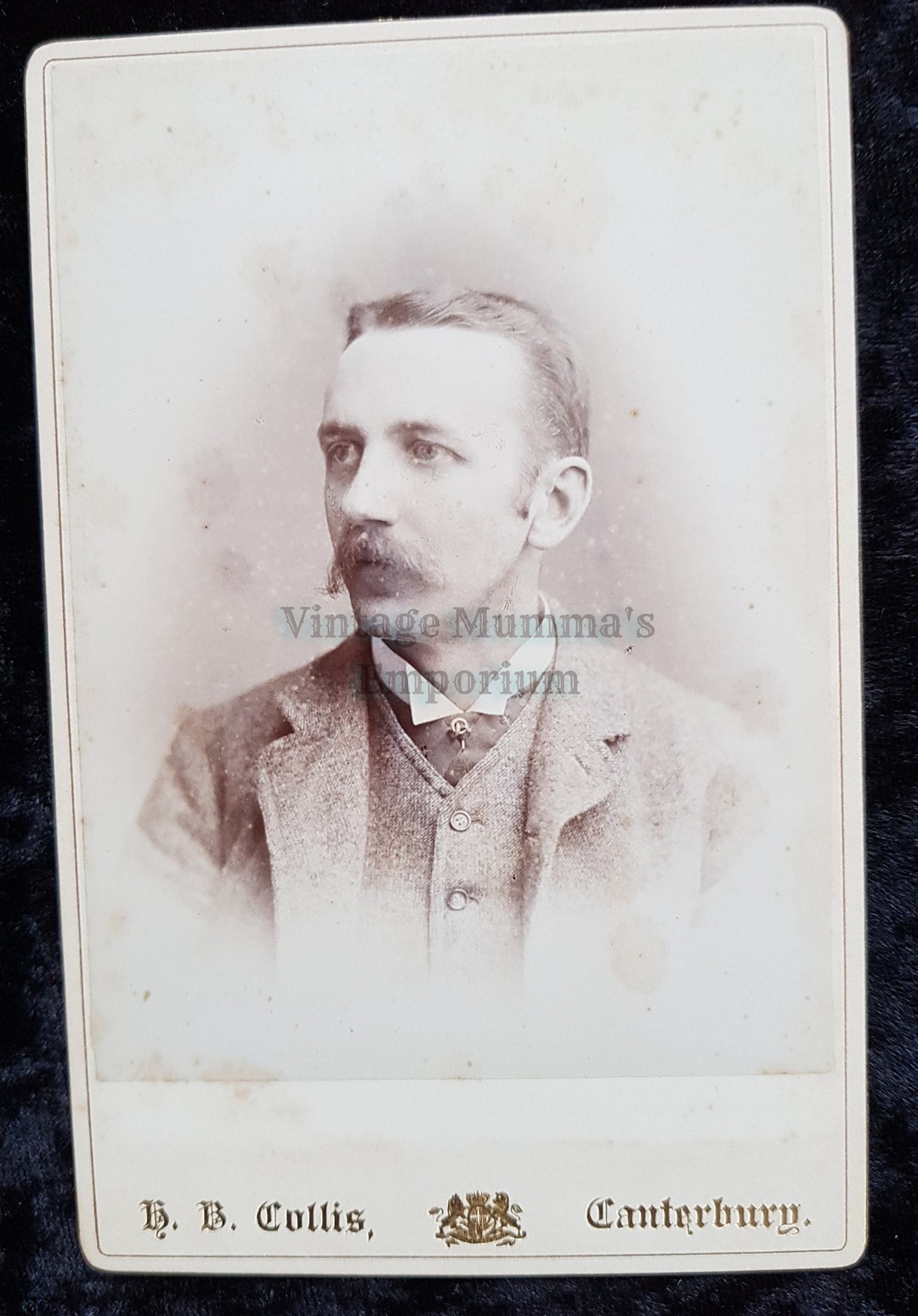 Cabinet Card - Man With Moustache - Etsy