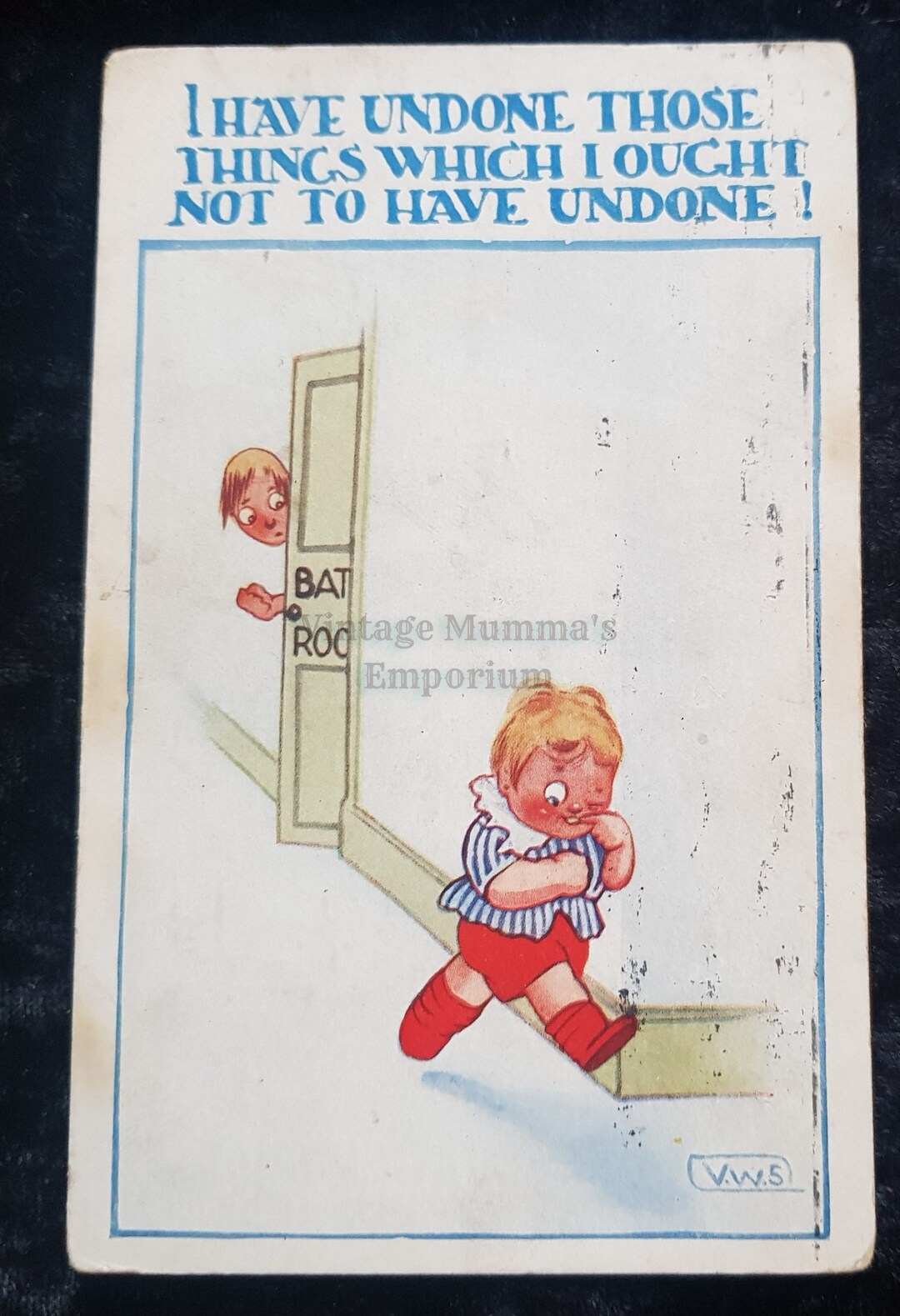 1910s V.W.S. Postcard - Cheeky Child - Etsy