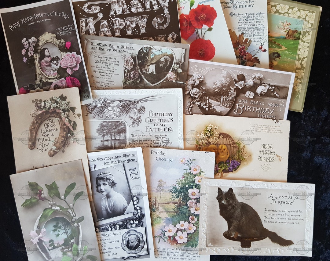 5 X Vintage Greeting Postcards - Random Selection - Etsy