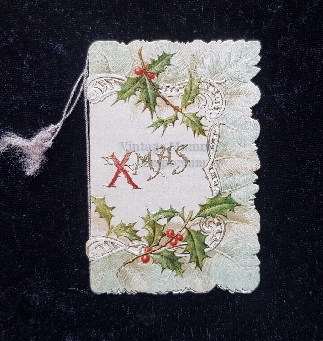 C1900 Victorian Christmas Greeting Card - Raphael Tuck - Embossed With Gilt and Die Cut ...
