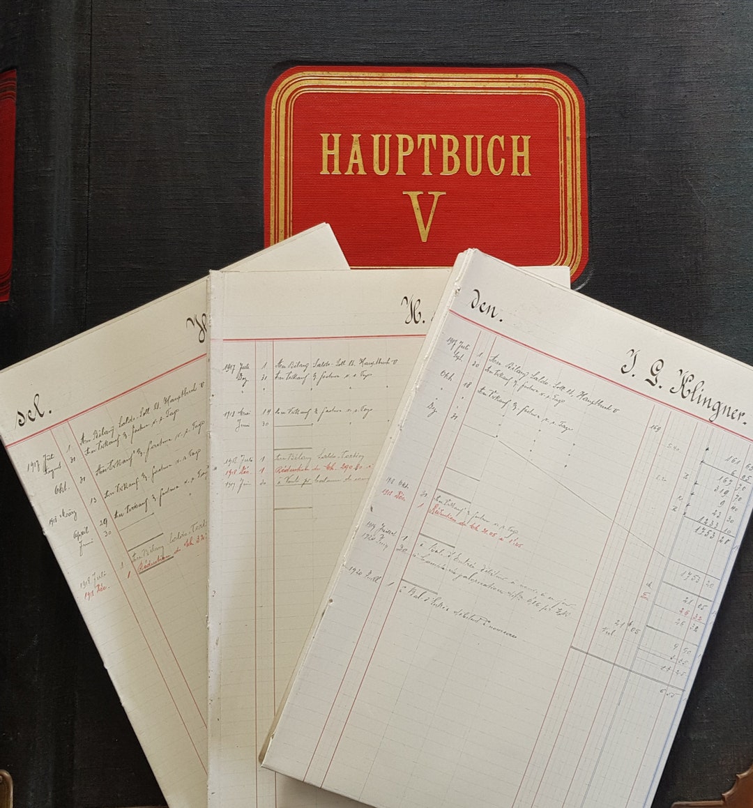 1910s (WWI Period) XL German Ledger Pages X 2 - Etsy