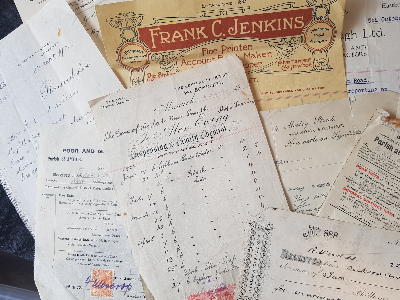 5 X 1920s Vintage Invoices - Etsy