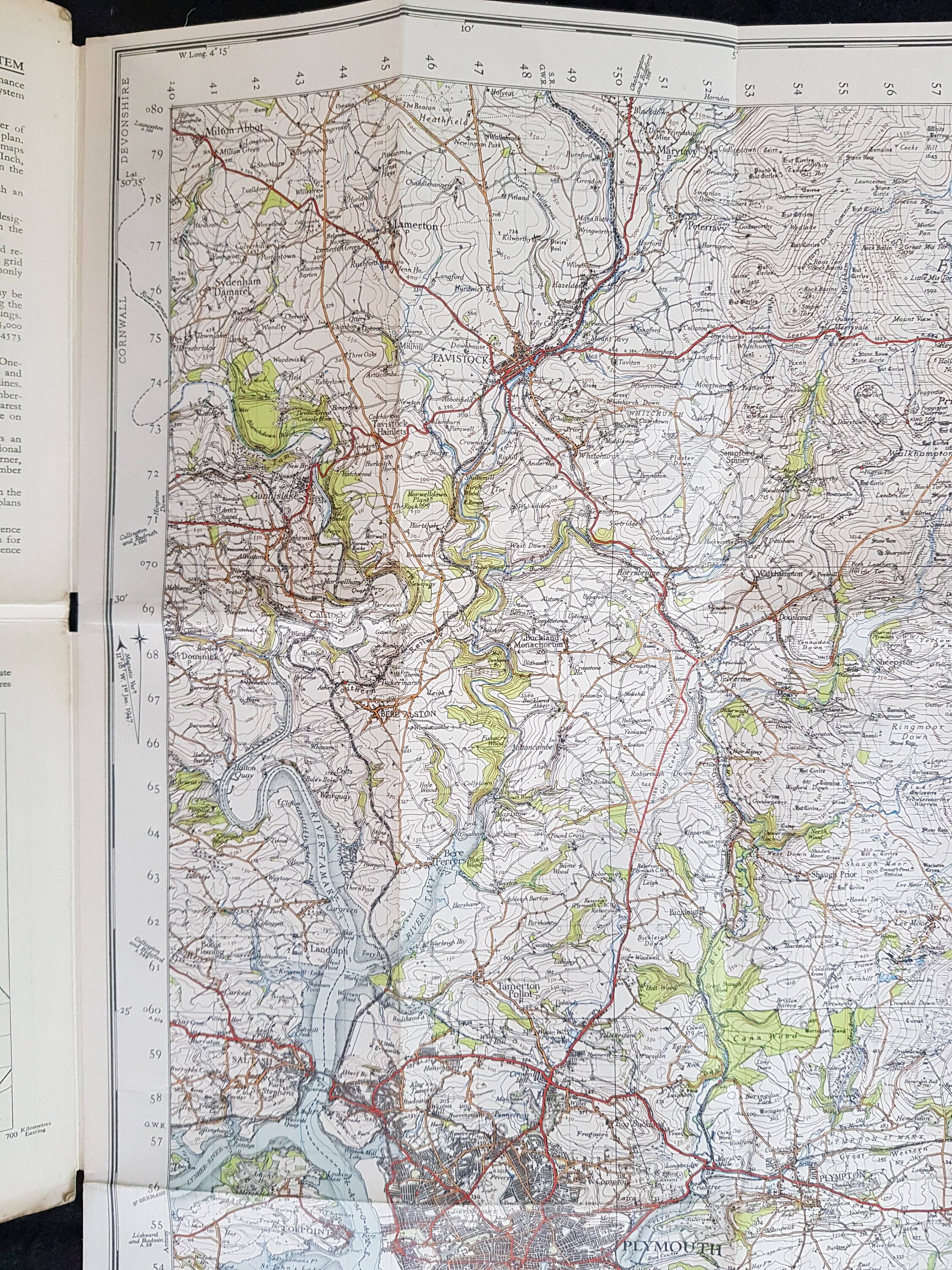 1946 Vintage Map One Inch Ordnance Survey Map Cloth Plymouth - Etsy