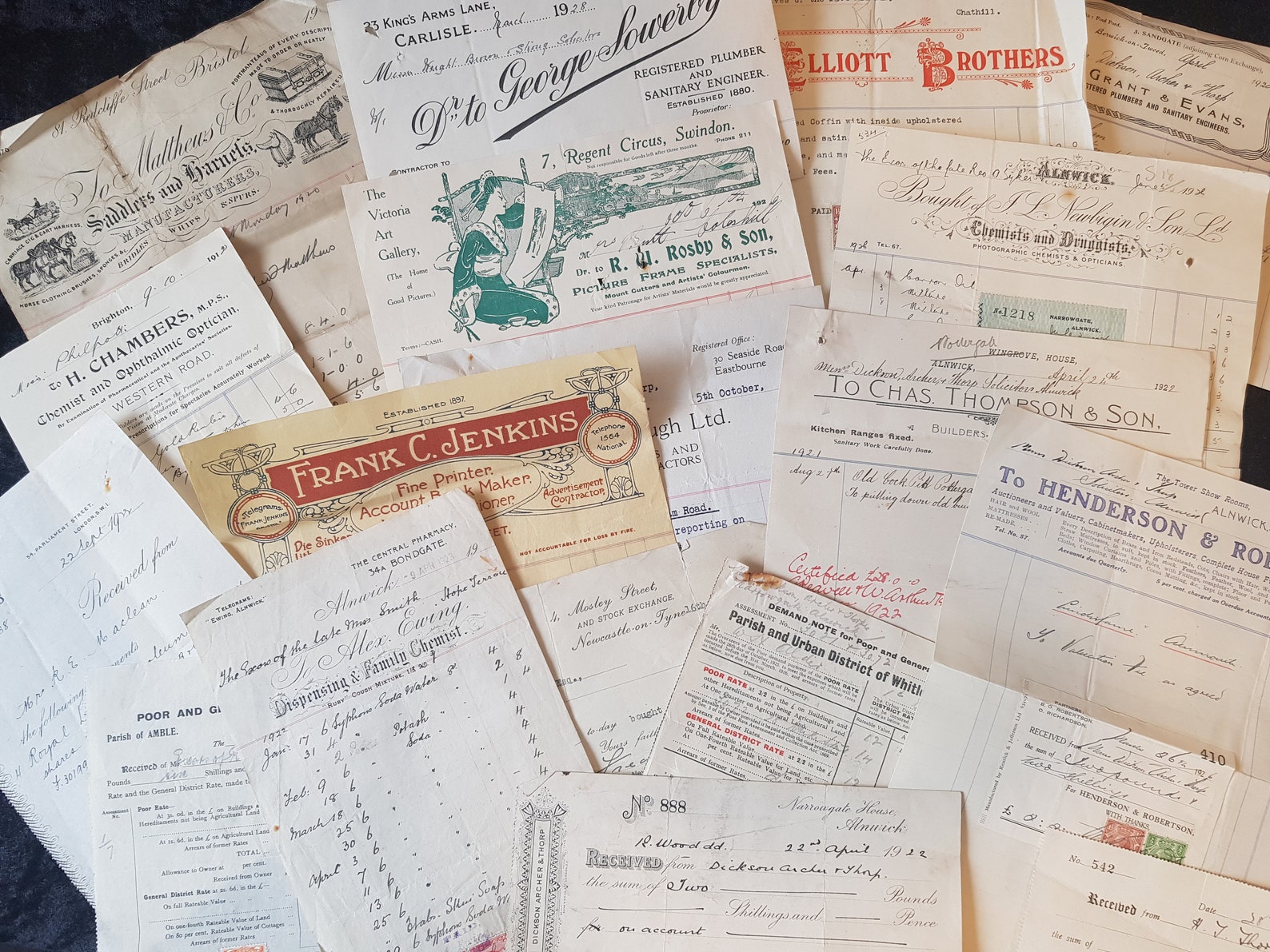 5 X 1920s Vintage Invoices - Etsy