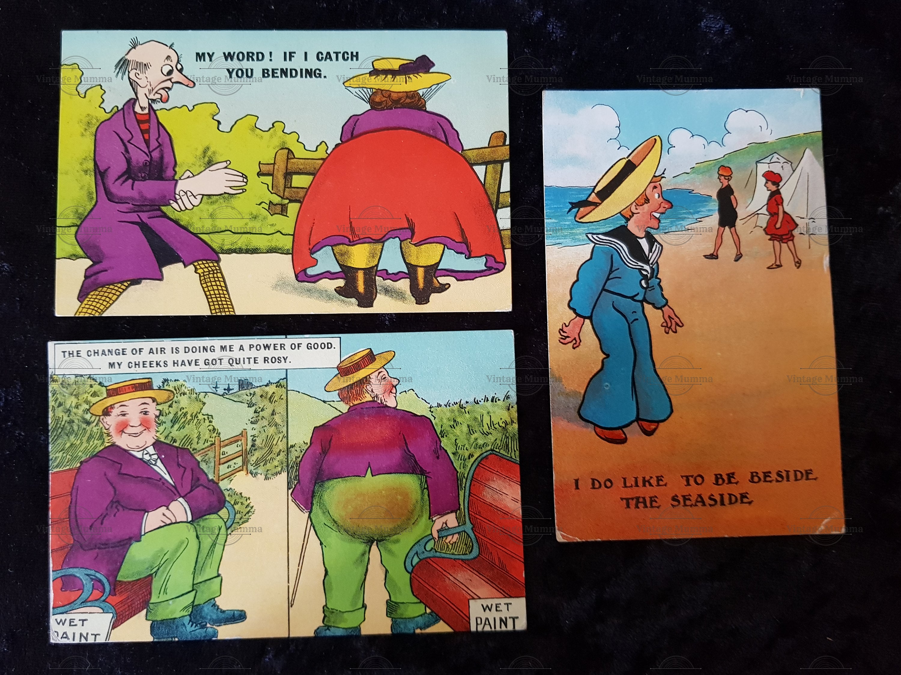 3 X Early Vintage Postcards - Comic/saucy - Etsy UK