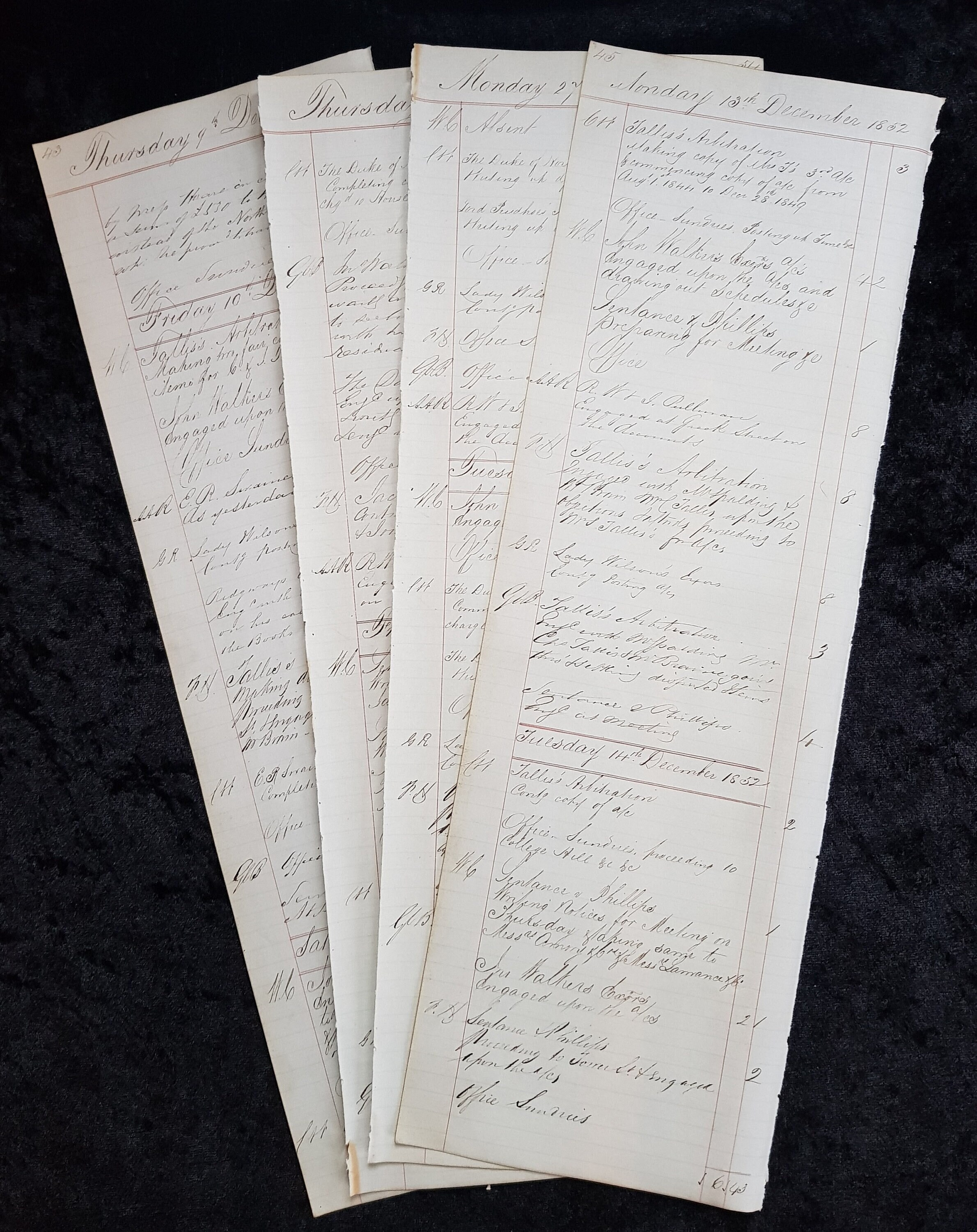 1850s Vintage Ledger Pages X 4 - Etsy