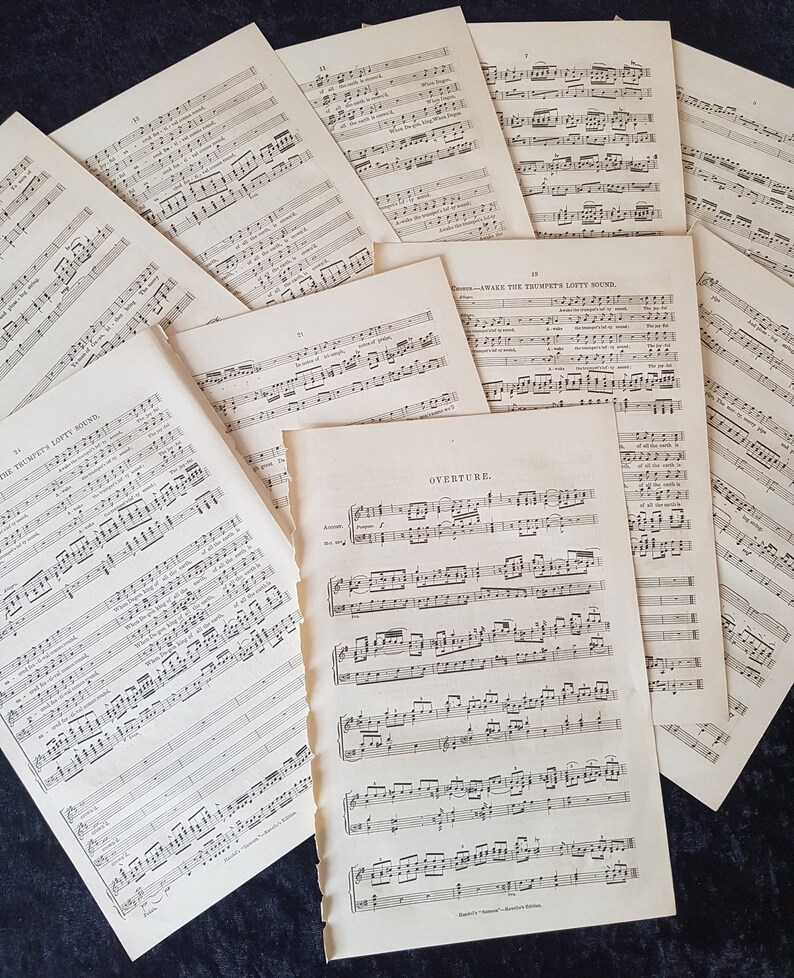 10 X 1800s Vintage Music Sheets Kit - Junk Journalling/craft Projects ...