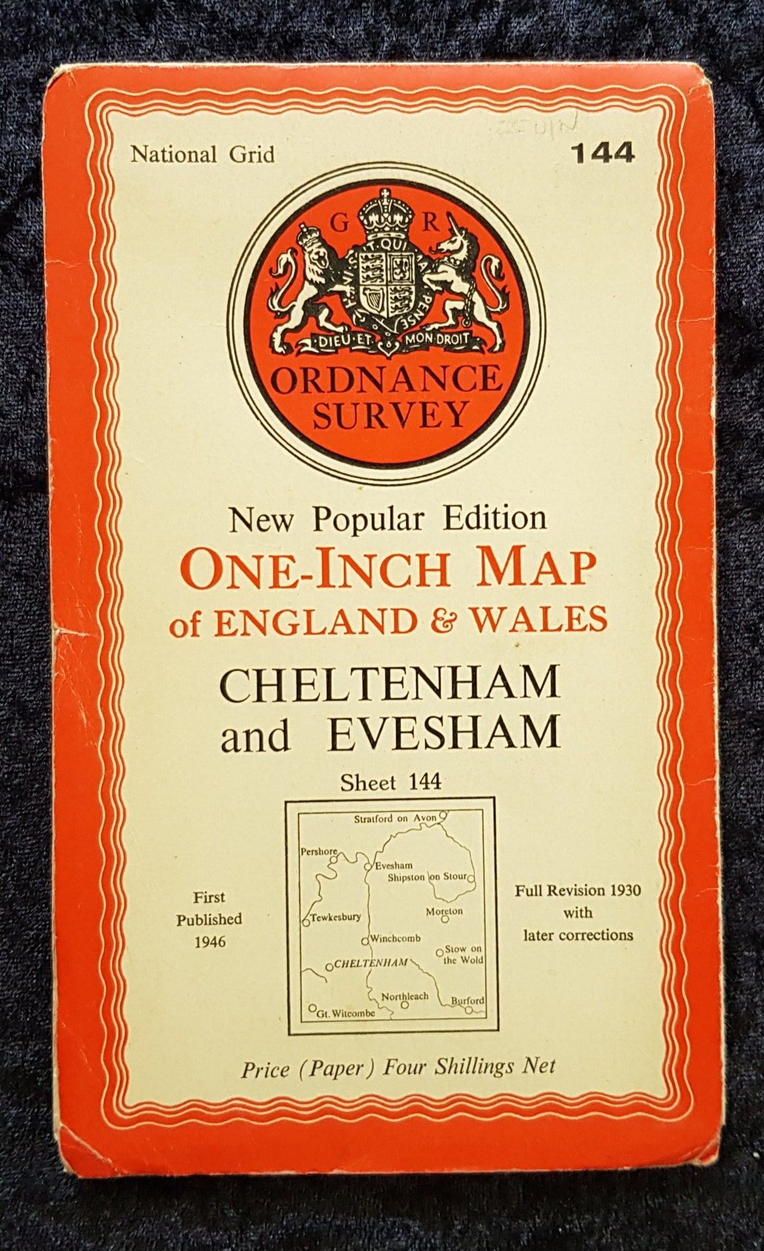 1946 Vintage Map - One Inch Ordnance Survey Map - Paper - Cheltenham ...
