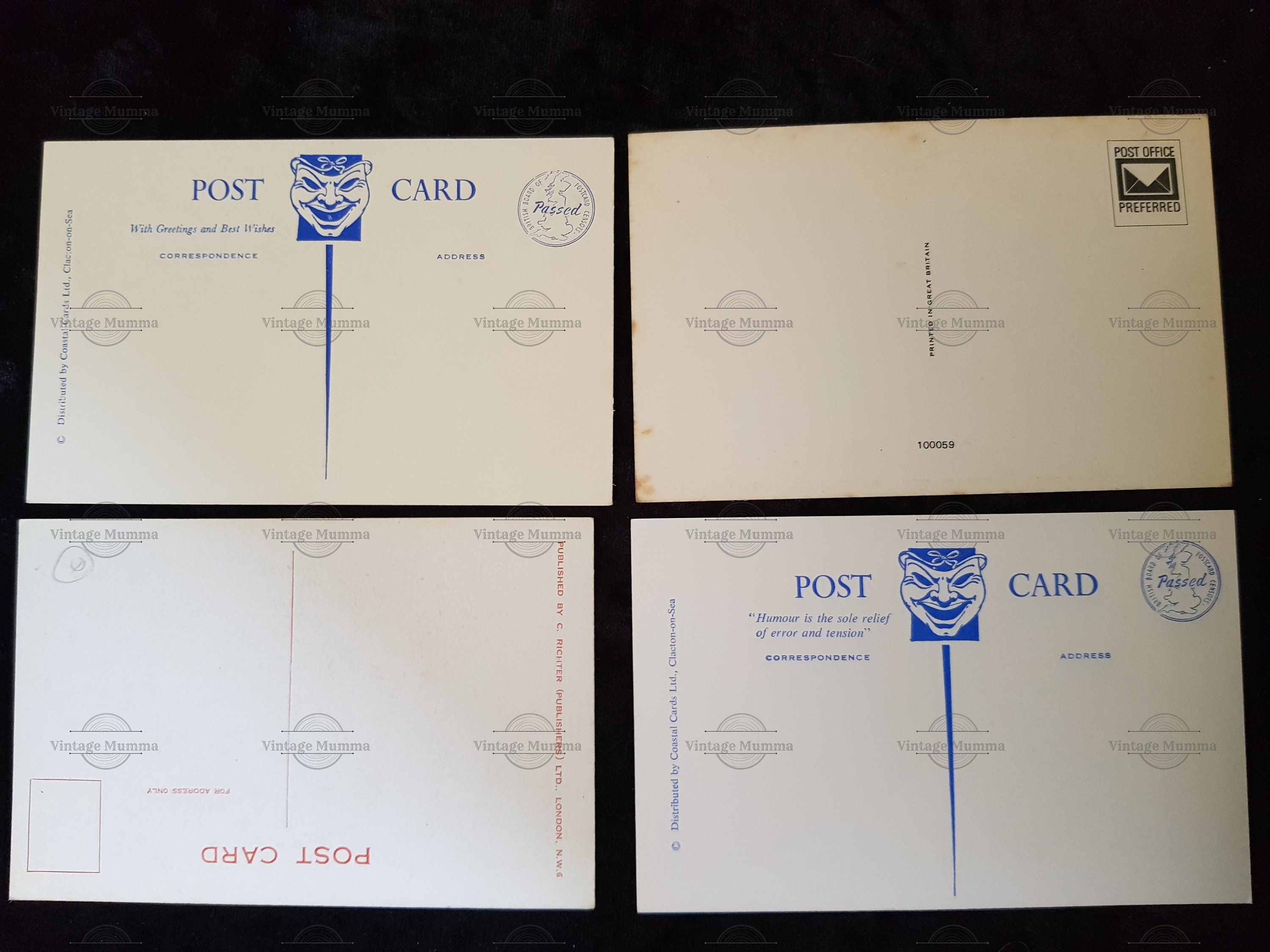 4 X Vintage Postcards - Comic/saucy - Etsy